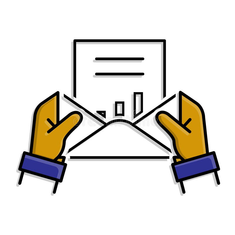 Work Icon. Shared Docs in Hand. Two Hands Holding Shared Envelope ...