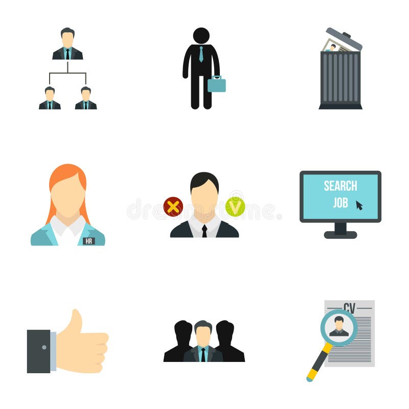 Work icons set, flat style stock vector. Illustration of basket - 80645505