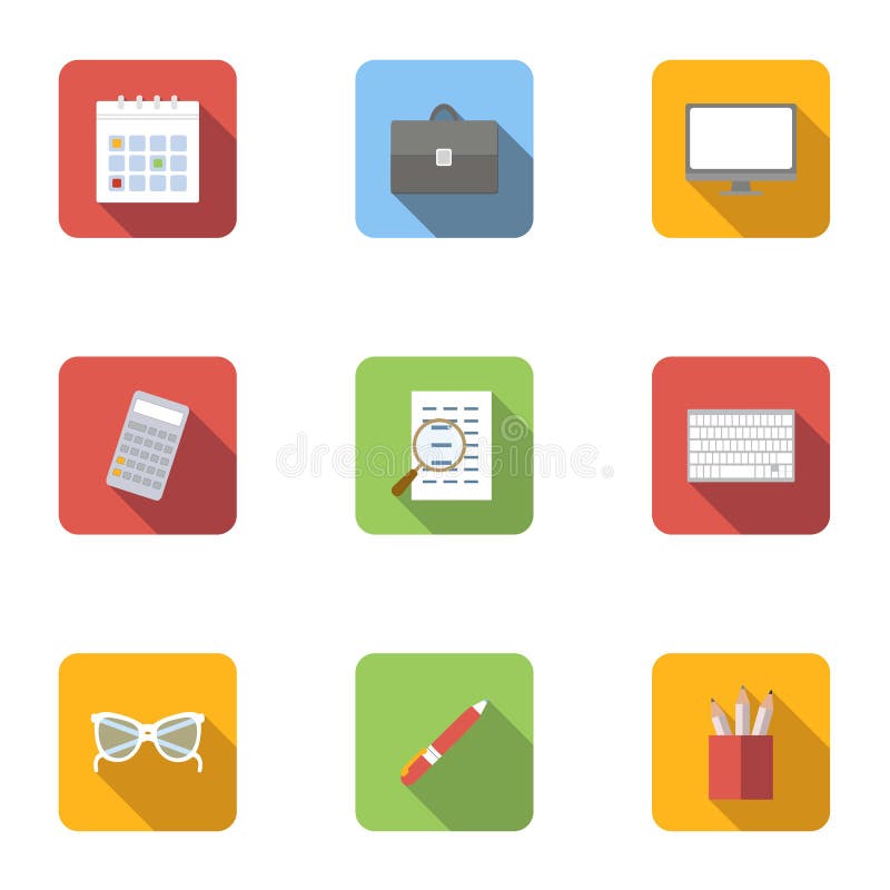 Work icons set, flat style stock vector. Illustration of partnership ...