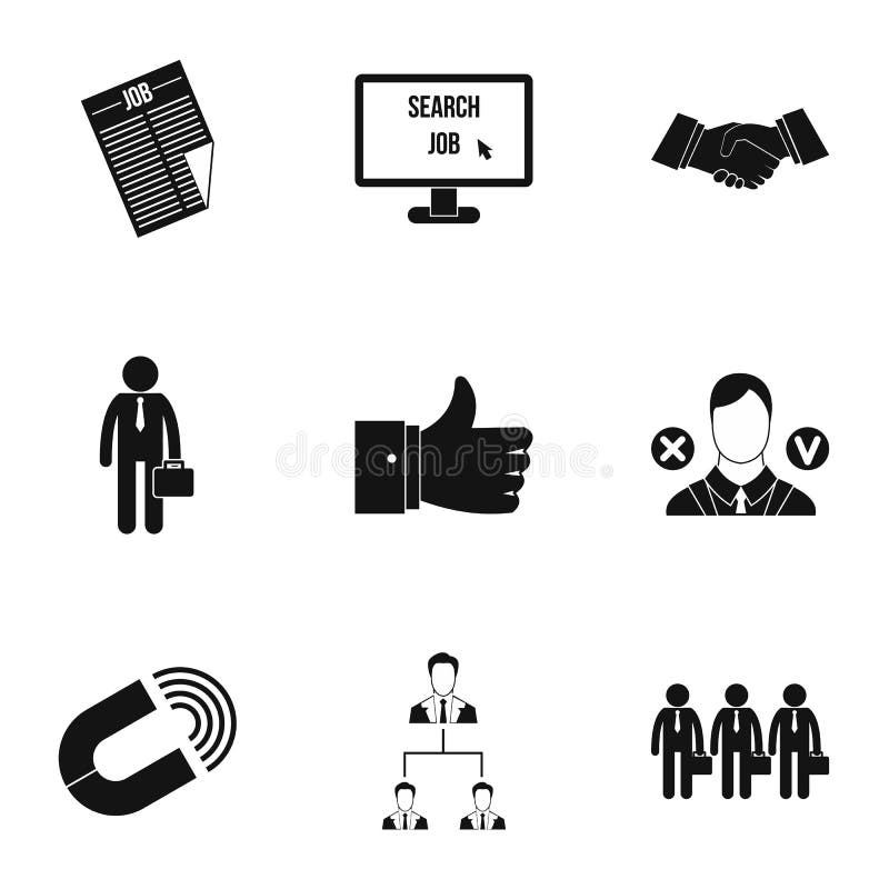 Work Icons Set, Simple Style Stock Vector - Illustration of case ...