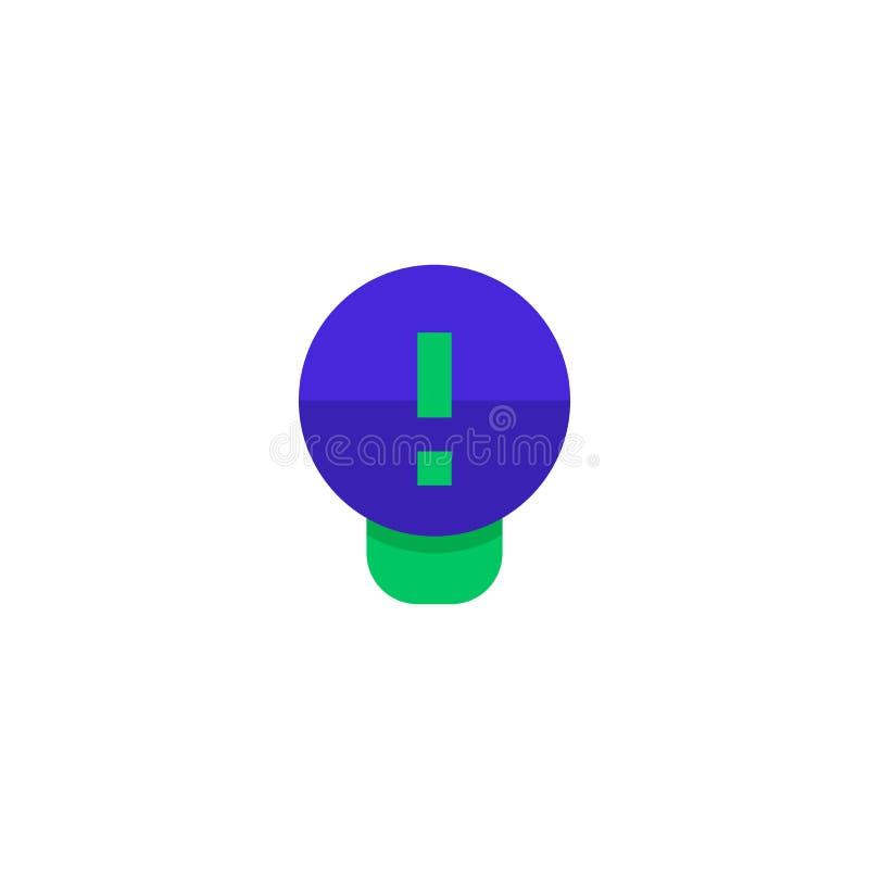 Work Idea Icon Design. Light Bulb with Exclamation Mark Symbol Stock ...