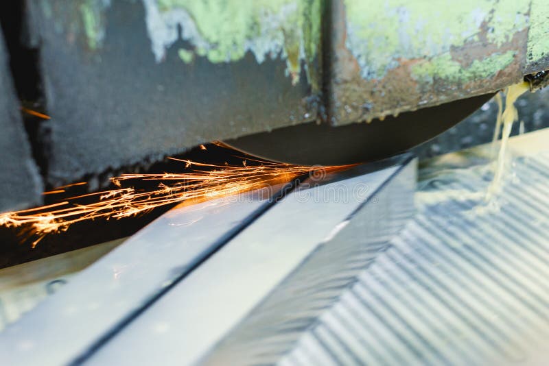 Work of an Industrial Surface Grinding Machine. Grinding of a Flat ...