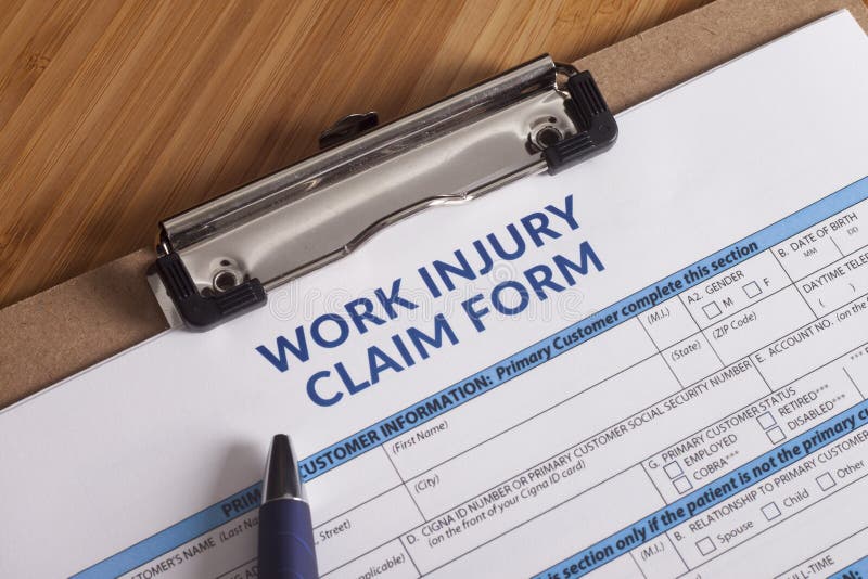 Work Injury claim form stock photo. Image of religious - 56748680