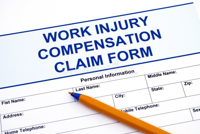 Work Injury Compensation Claim Form with Pen Stock Image - Image of ...