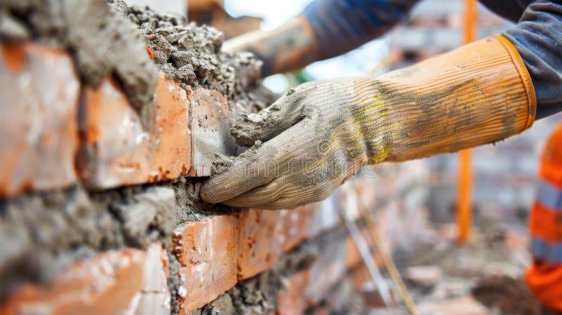 Work Involves Precision and Skill in Bricklaying with Careful Attention ...