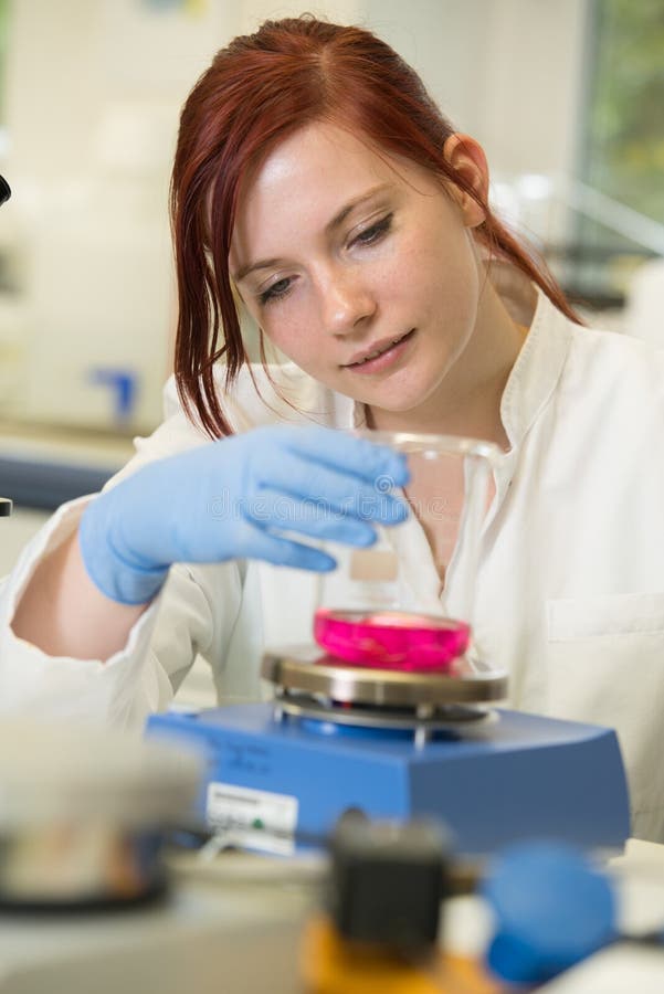 Work in laboratory stock photo. Image of flask, hand, chemical - 7988