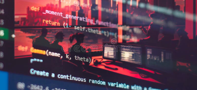 Work in a Large Office with Windows Overlooking the City, a Lecture on ...