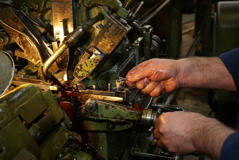 Work on a lathe stock photo. Image of expertise, means - 13329564