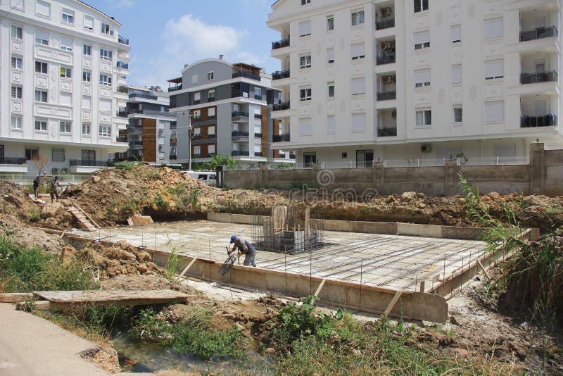 Work on Laying the Foundation for the Construction of a New House Stock ...