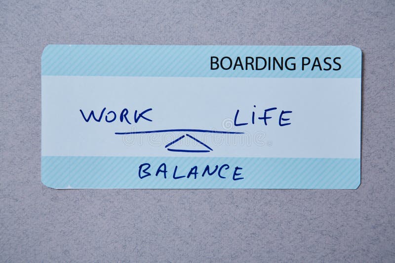 Work Life Balance Choice Concept. Boarding Pass Boarding Pass on Grey ...