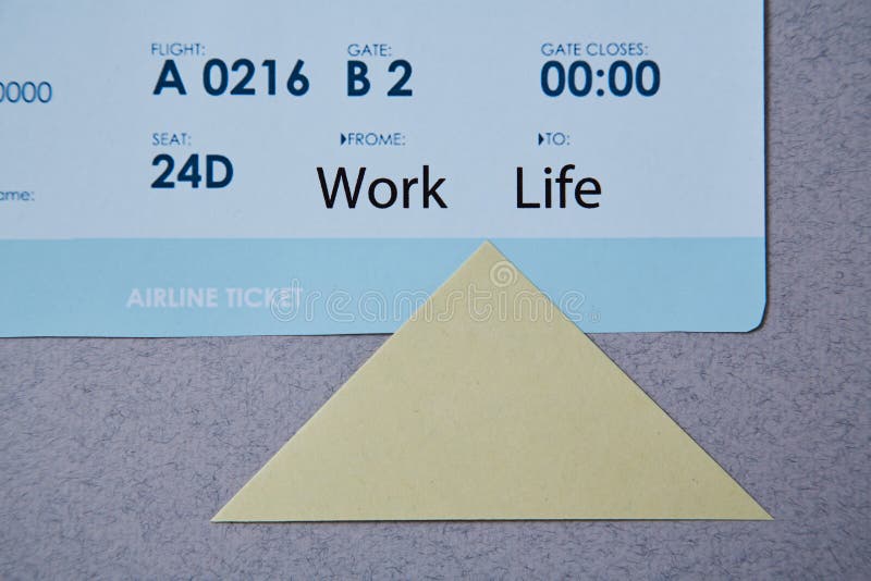 Work Life Balance Choice Concept. Boarding Pass and Sticker Stock Photo ...