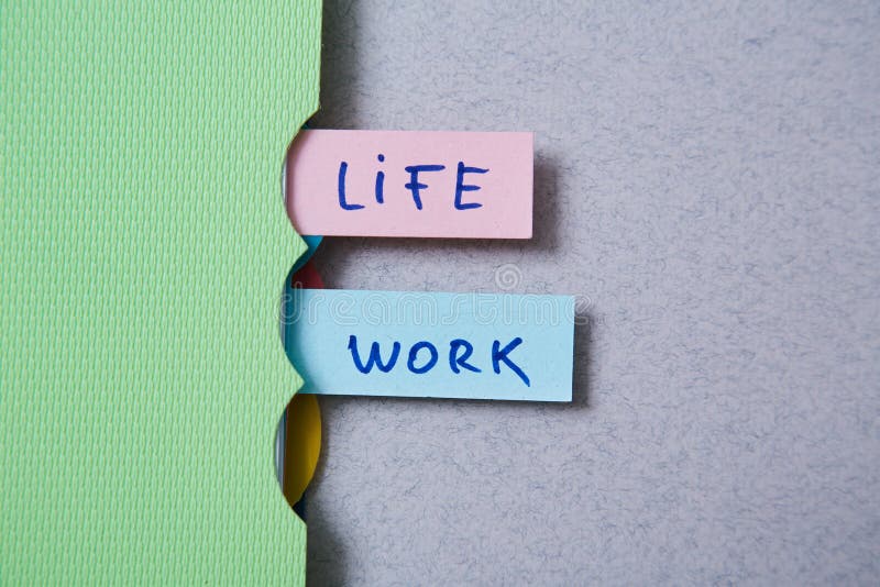 Work Life Balance Choice Concept. Stickers with Inscriptions in a ...