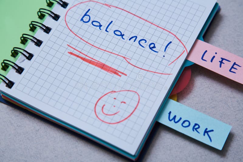 Work Life Balance Choice Concept. Stickers with Inscriptions in a ...