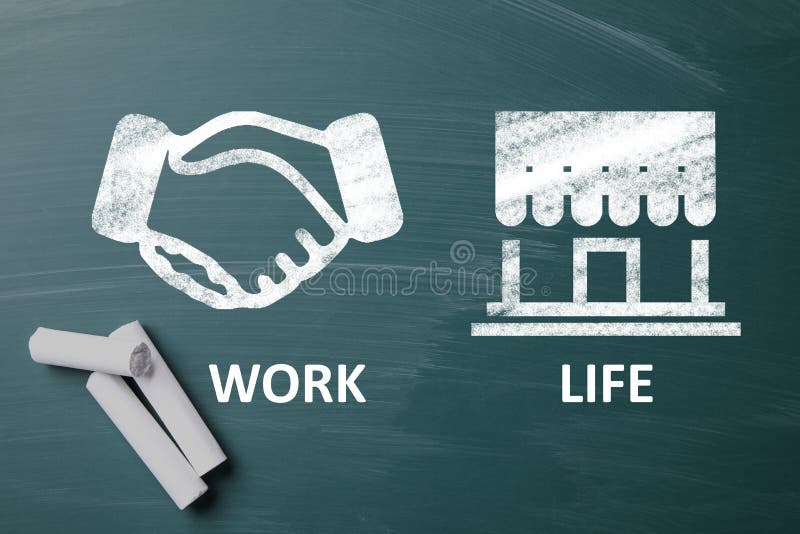 Work-life Balance Concept. Drawing of Circle Diagram on Chalkboard ...