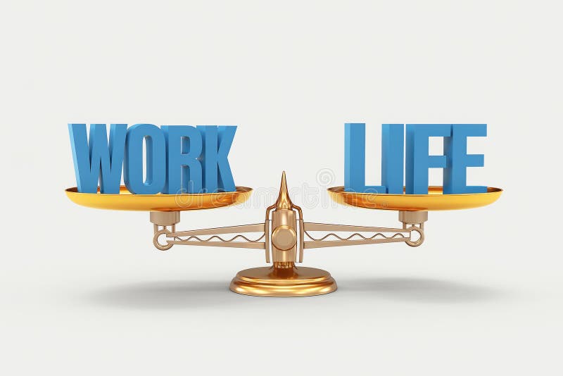 Work Life Balance Concept with Scale Balancing Words Stock Image ...