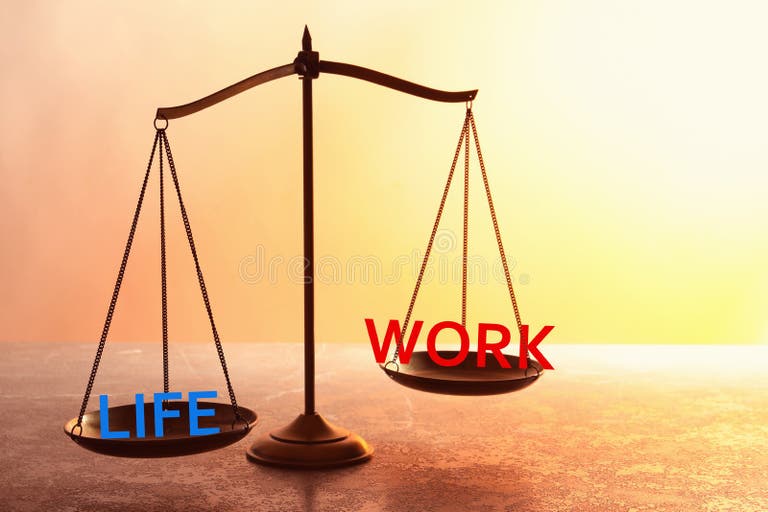 Work-life Balance. Scale with Words on Table Stock Photo - Image of ...