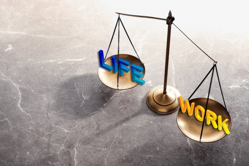 Work-life Balance. Scale with Words on Table Stock Image - Image of ...