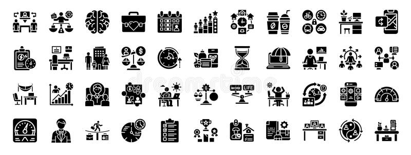 Work Life Balance Icon Set,life Flexibility Integration Harmony ...