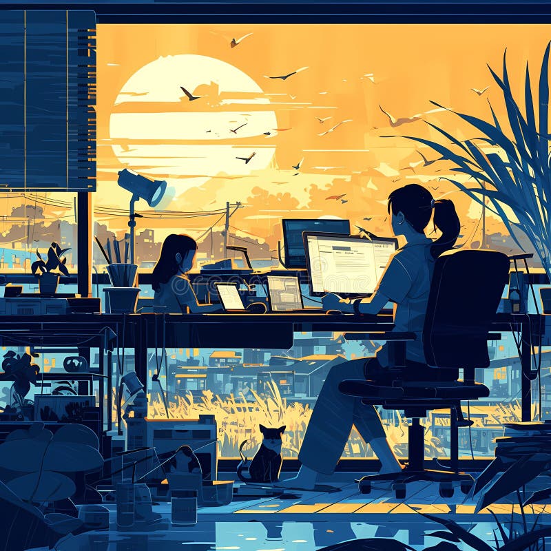 Work-Life Balance: Illustration for Perfect Workday Harmony Stock ...