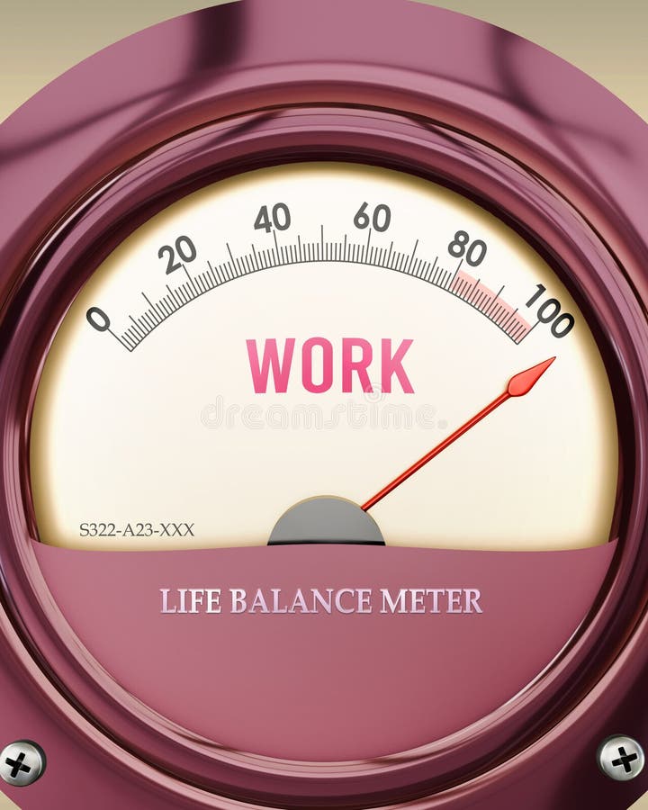 Work and Life Balance Meter that is Hitting a Full Scale, Showing a ...