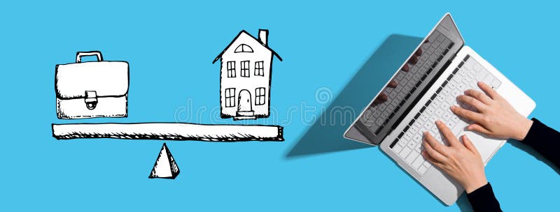 Work and Life Balance with Person Using Laptop Stock Photo - Image of ...