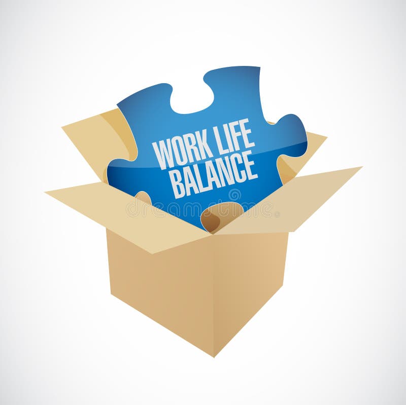 Work Life Balance Puzzle Box Sign Concept Stock Illustration ...