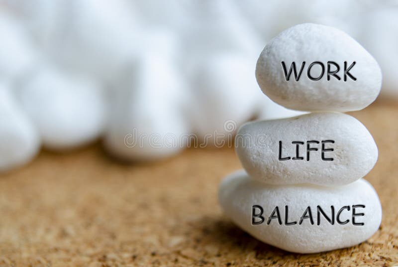 Work Life Balance Text Engraved on White Stones. Life Balance Concept ...