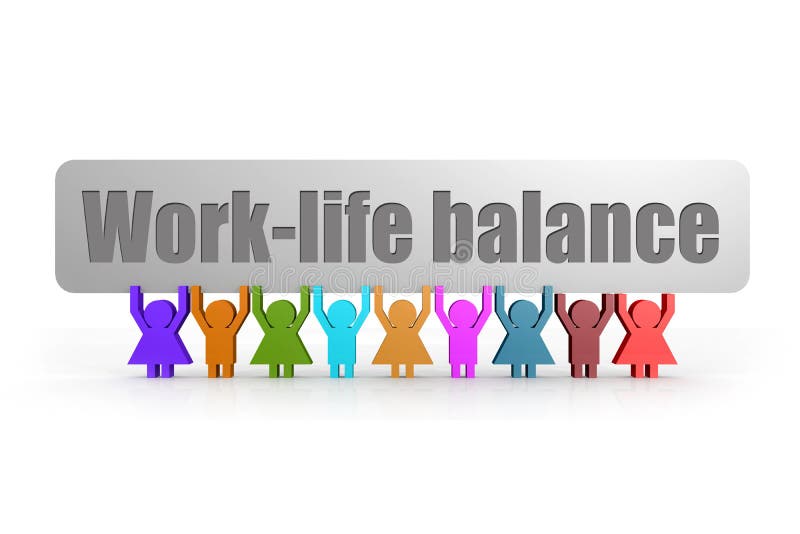 Work-life Balance Word on a Banner Hold by Group of Puppets Stock ...