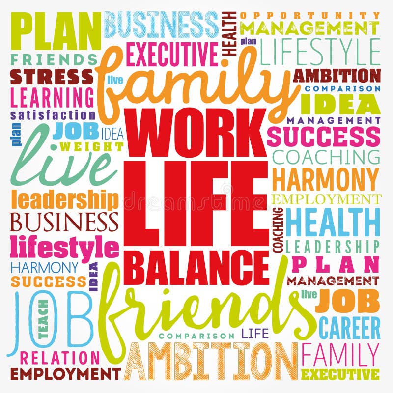 Work Life Balance Word Cloud Collage , Concept Background Stock ...