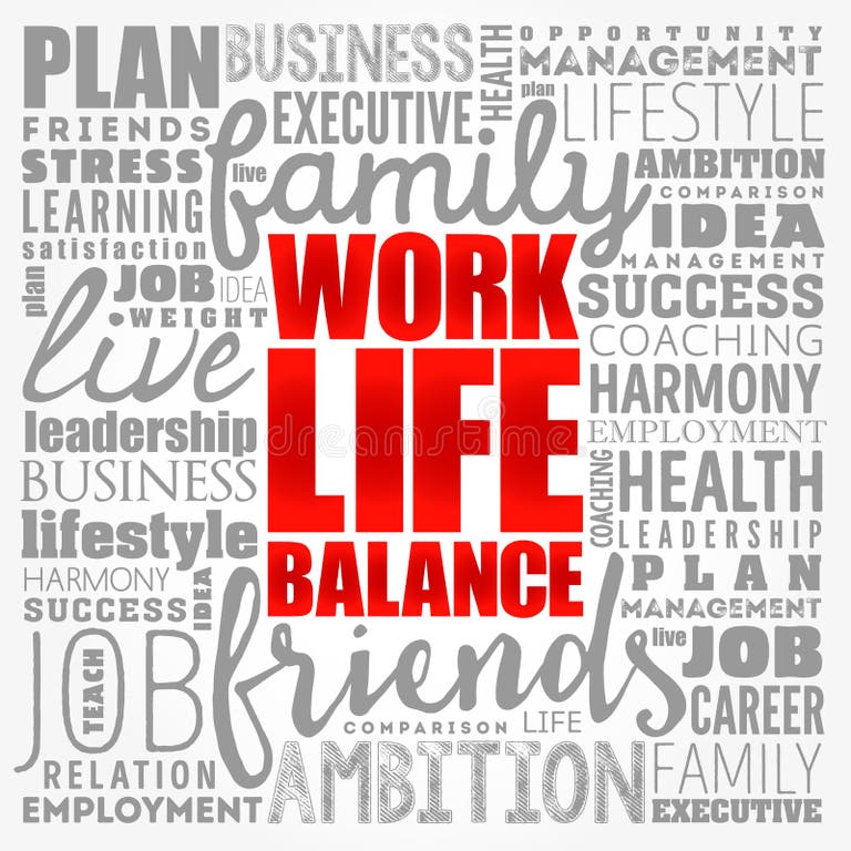 Work Life Balance Word Cloud Collage , Concept Background Stock ...