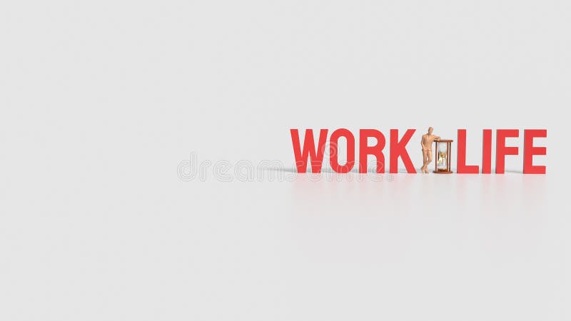 The Work and Life Text for Balance Concept 3d Rendering Stock ...