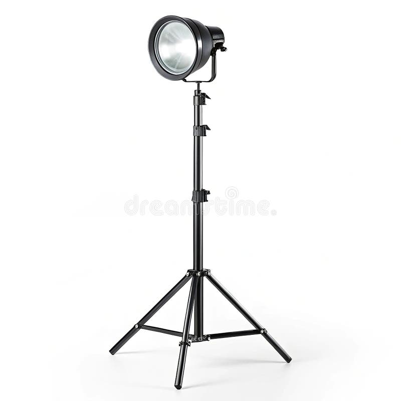 Work Light with Adjustable Stand on White Background Stock Illustration ...