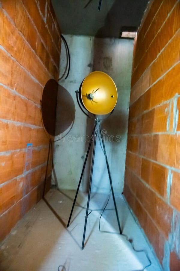Work Light with Reflector in a Basement Editorial Image - Image of ...