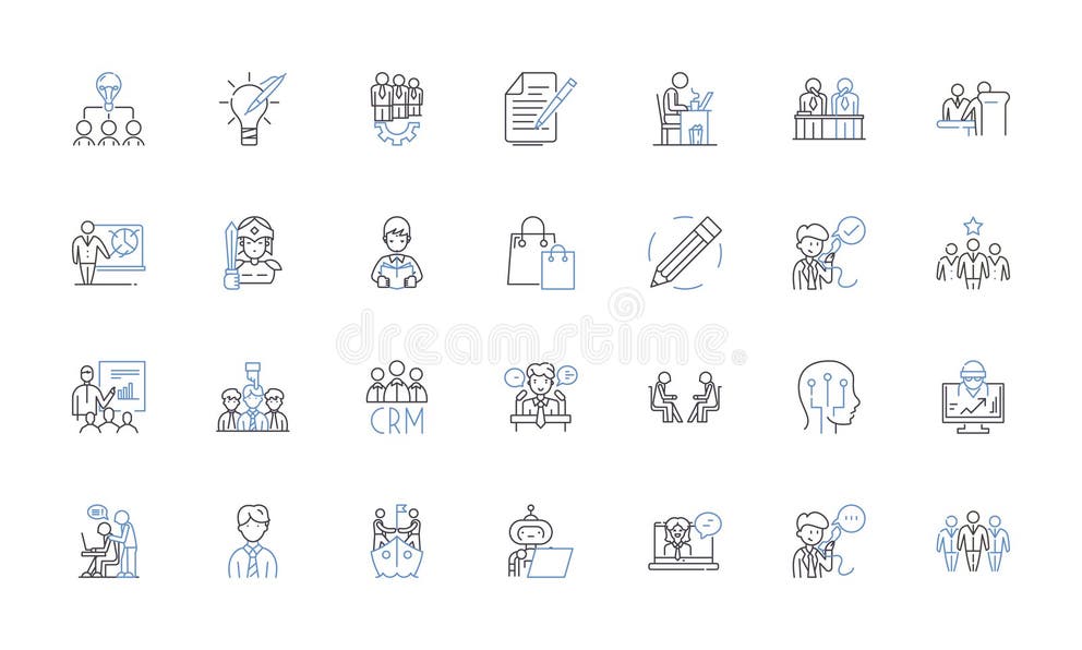 Work Line Icons Collection. Productivity, Dedication, Efficiency, Diligence, Commitment ...