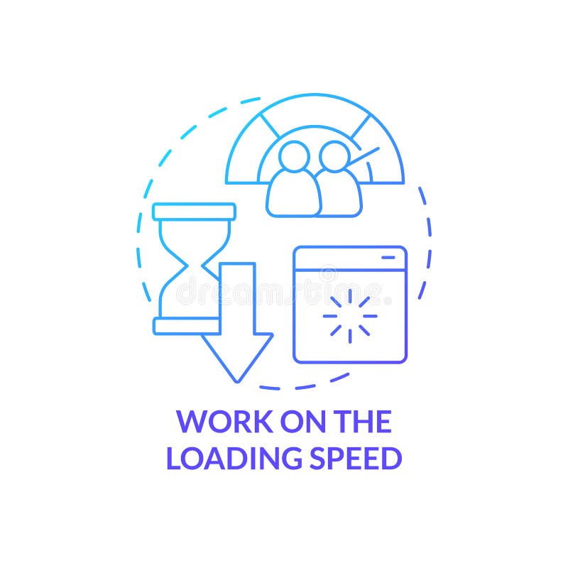 Work on Loading Speed Blue Gradient Concept Icon Stock Vector ...
