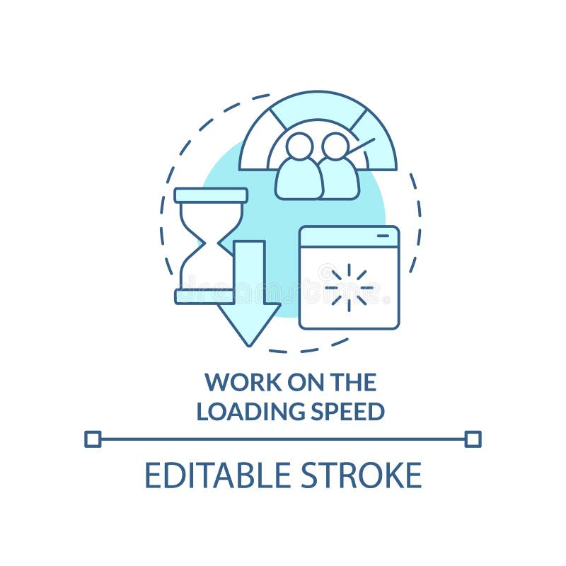 Work on Loading Speed Turquoise Concept Icon Stock Vector ...