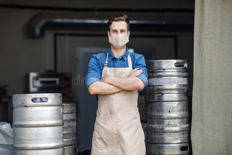Work during Lockdown and Beer Production at Brewery Stock Photo - Image ...