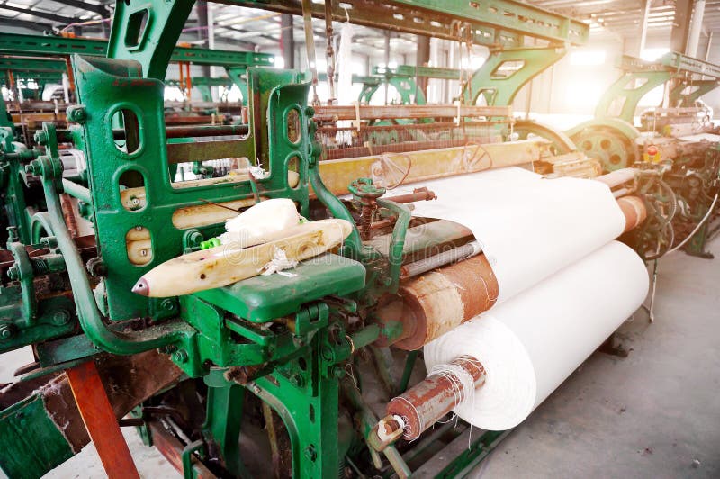 Work in the loom stock image. Image of thread, mill, textile - 90361145