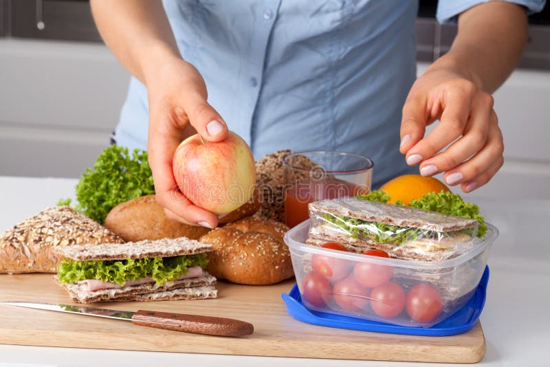 Work lunch packet stock image. Image of packet, bread - 36320565