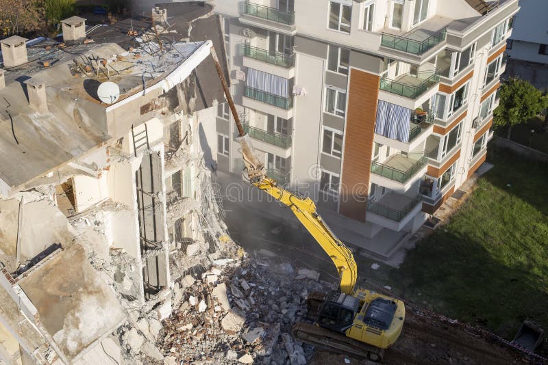 When the Work Machine Was Tearing Down an Apartment Building Stock ...