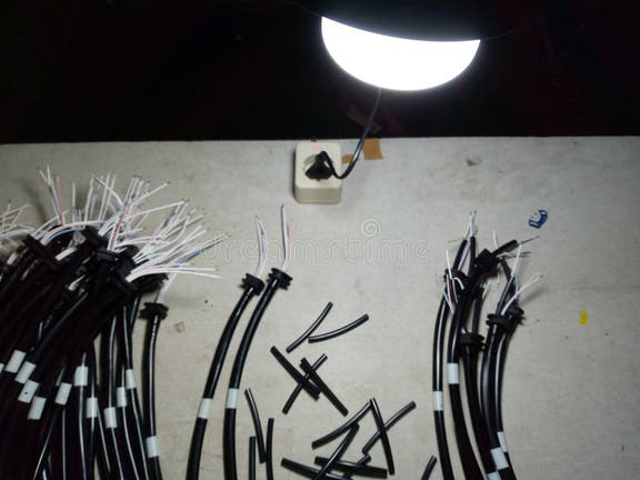 The Work of Making Electric Motor Cables Stock Image - Image of font ...