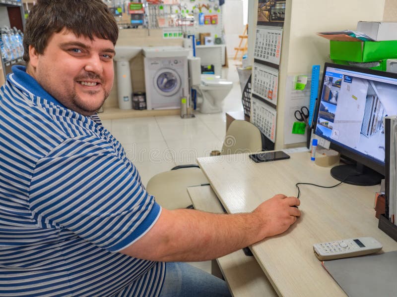 Work Male Manager Working on the Computer Stock Image - Image of ...
