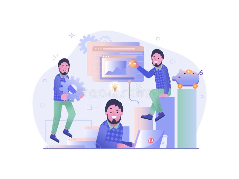 Work Management and Personal Career Develop Process Stock Vector ...