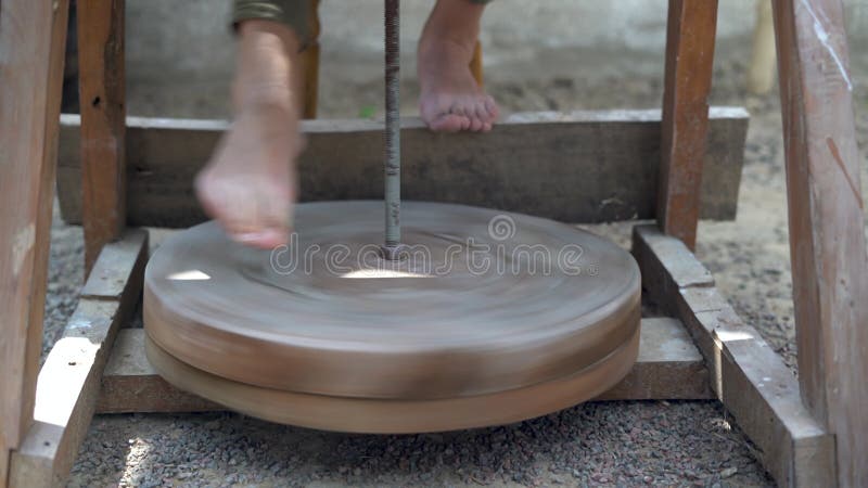 The Work of the Master on the Potter S Wheel, Close-up of a Man ...