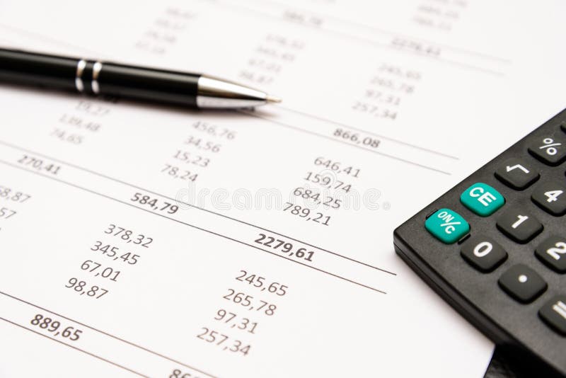 Counter and His Work Material. Stock Image - Image of financial ...