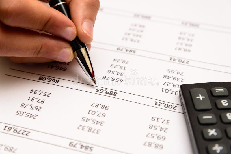 Counter and His Work Material. Stock Image - Image of management ...