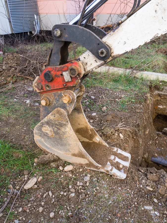 Work of a Mechanical Excavator Stock Image - Image of loader, hydraulic ...