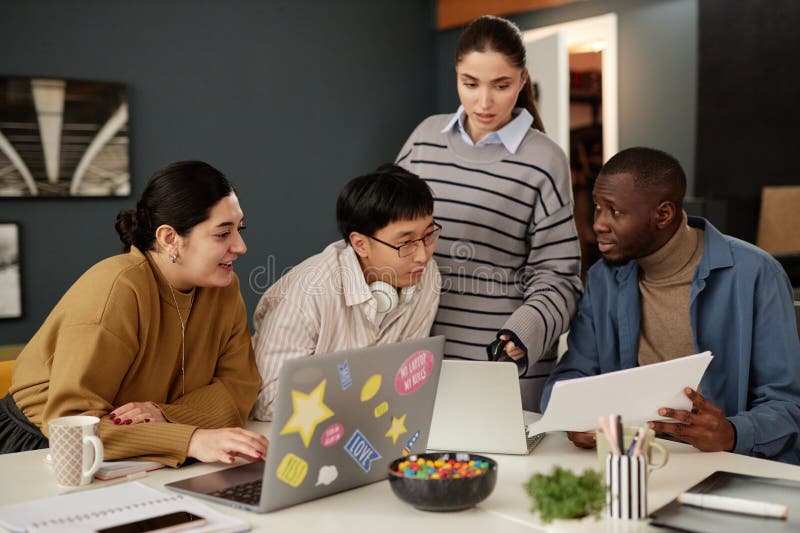 Work meeting in office stock image. Image of design - 311403773