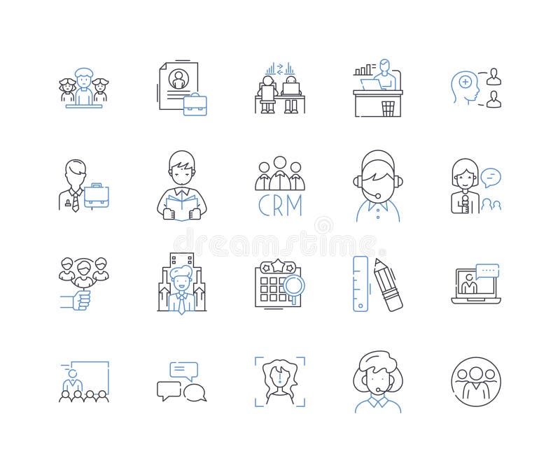 Work Methodology Line Icons Collection Agile Scrum Waterfall Lean Kanban Prototyping