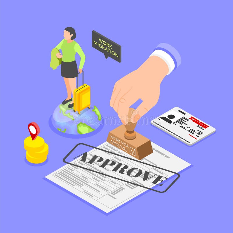 Work Migration Composition stock vector. Illustration of visa - 288641836